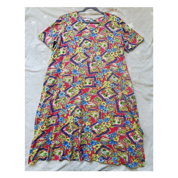 Coral Bay | Dresses | Coral Bay Leissure Tropical All Over Print Cotton ...